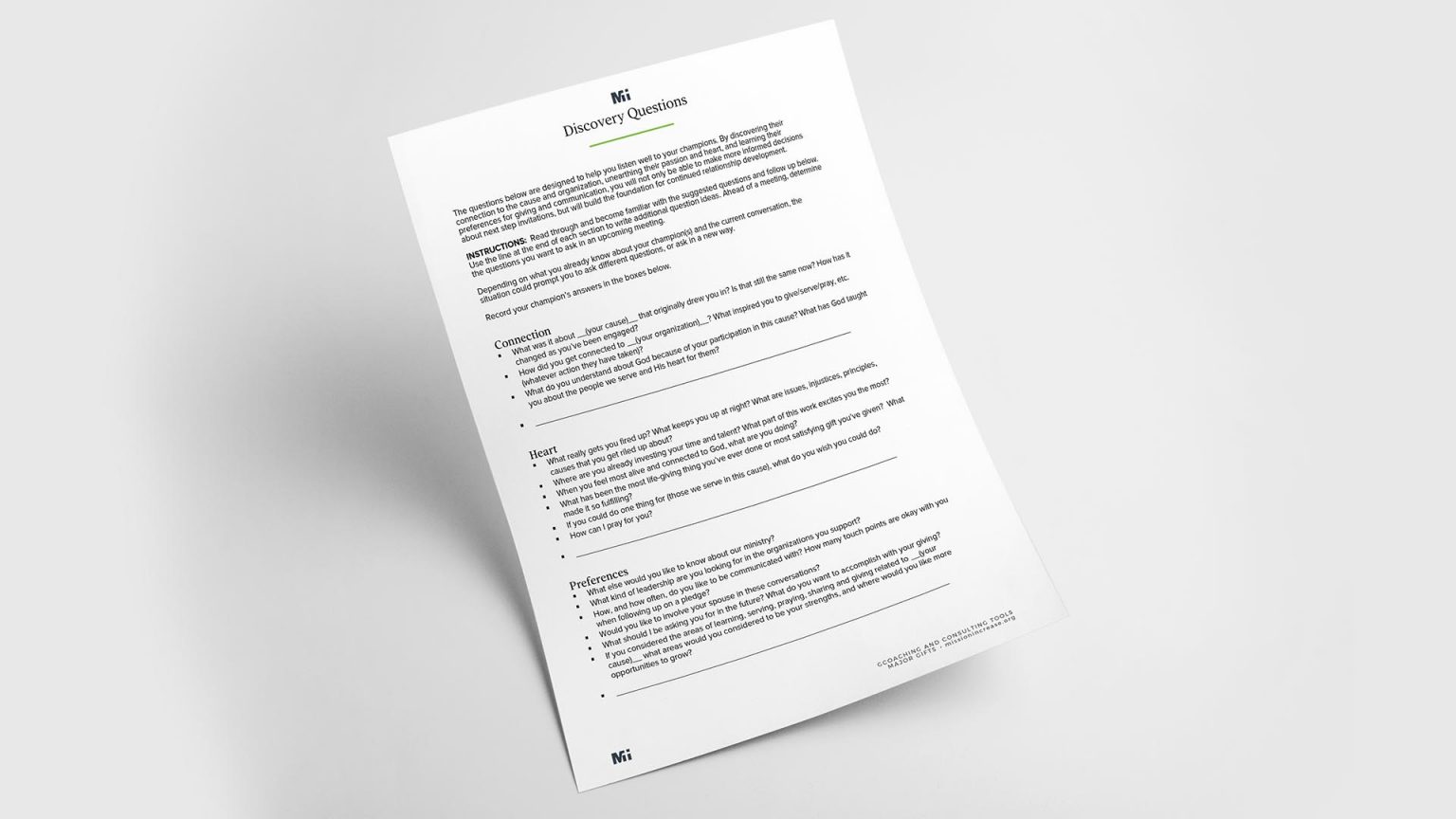 Discovery Questions – Mission Increase – Learn