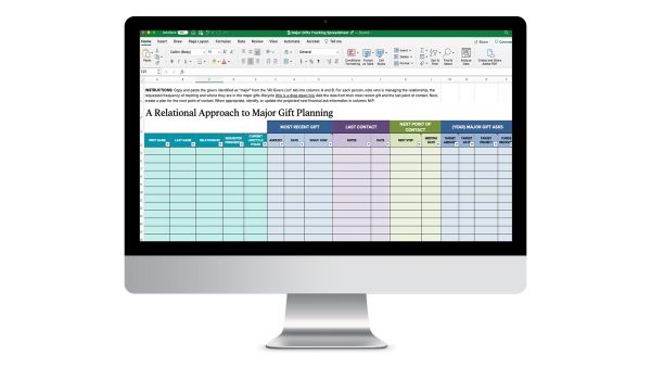 Major Gift Tracking Spreadsheet – Mission Increase – Learn