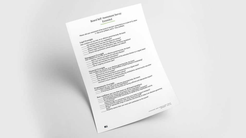 Board Self-Assessment Survey – Mission Increase – Learn