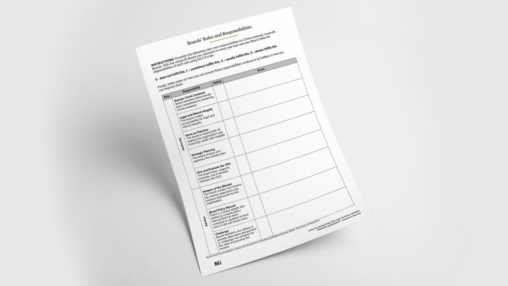 Roles and Responsibilities of a Governing Board – Mission Increase – Learn