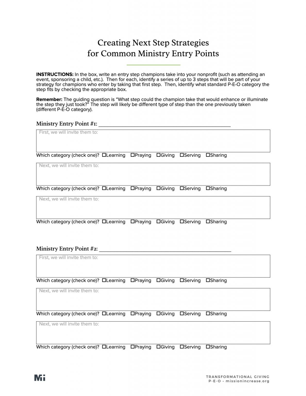 Creating Next Step Strategies for Common Ministry Entry Points ...