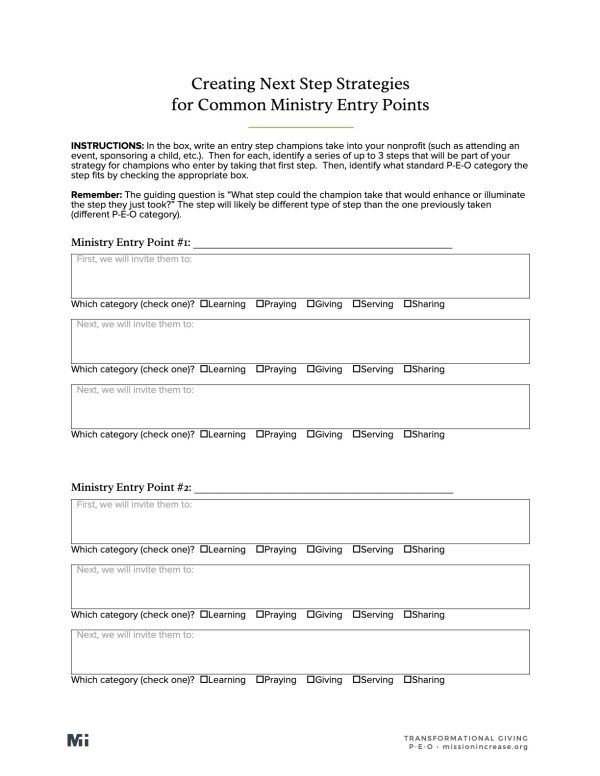 Creating Next Step Strategies for Common Ministry Entry Points ...