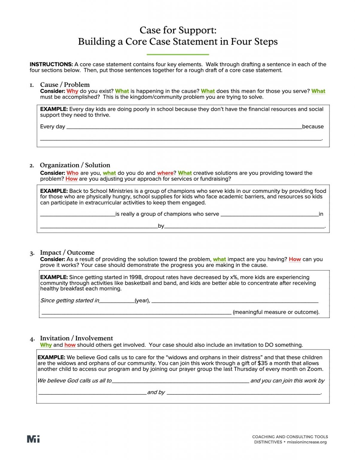 Case for Support – Mission Increase – Learn
