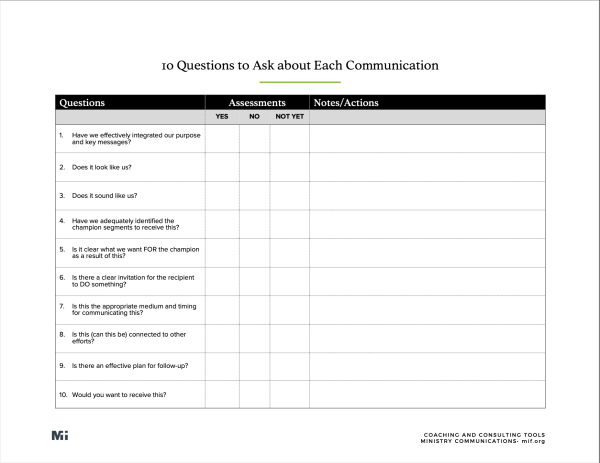 10 Questions to Ask About Each Communication – Mission Increase – Learn