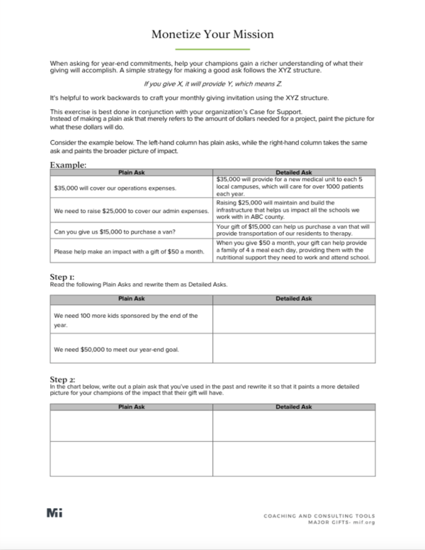 Monetize Your Mission – Mission Increase – Learn