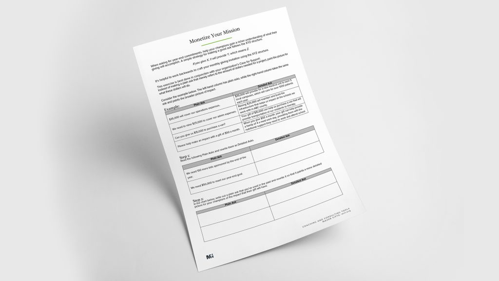 Monetize Your Mission – Mission Increase – Learn