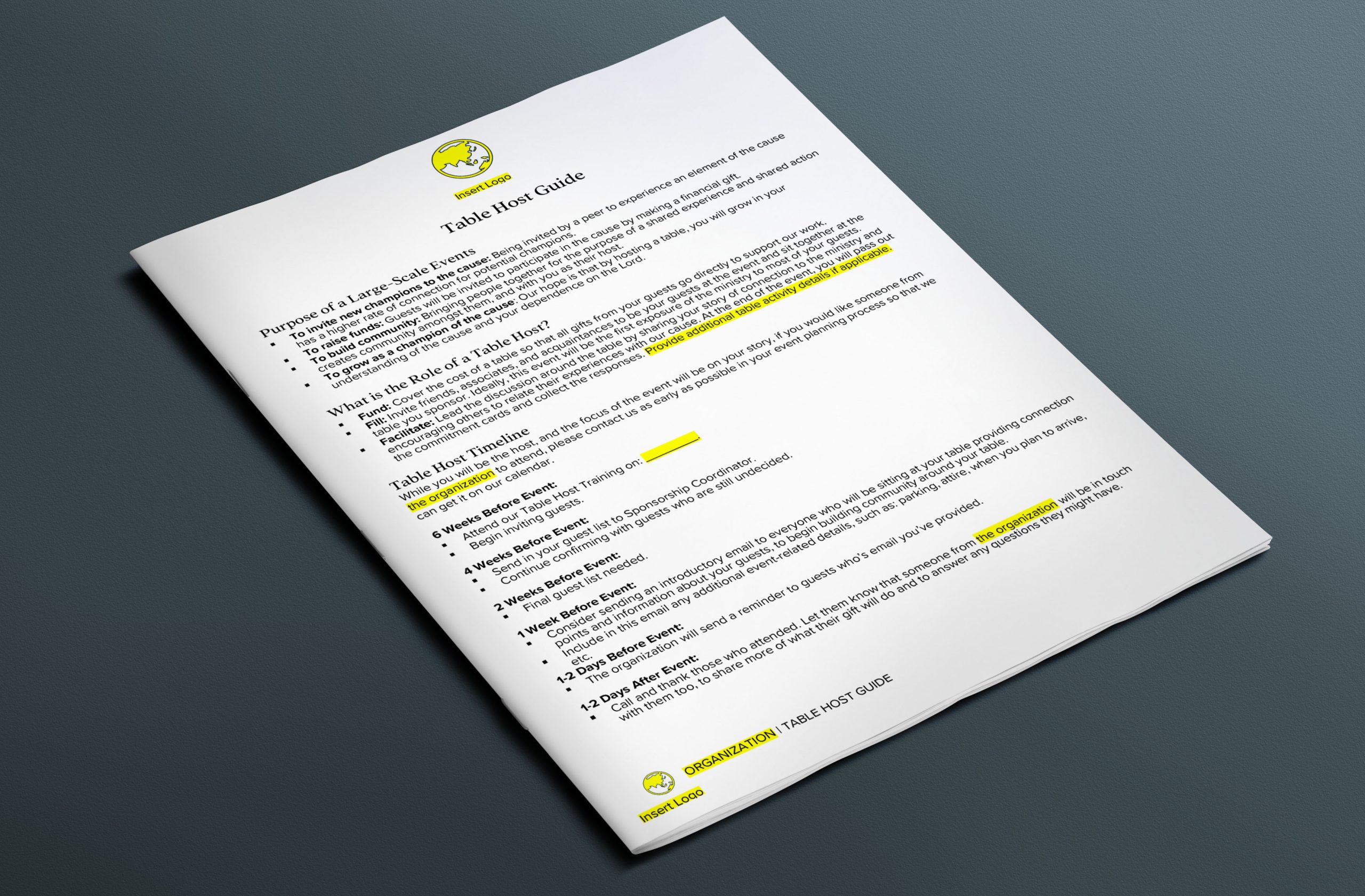 Table Host Guide Template – Mission Increase – Learn