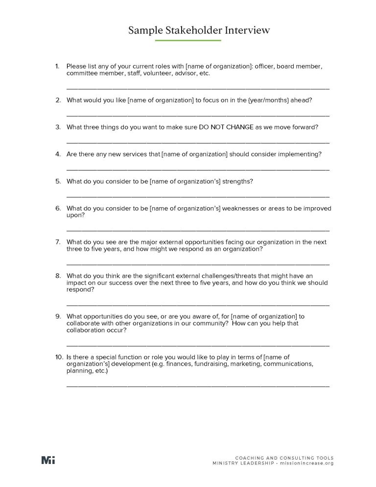 Sample Stakeholder Interview – Mission Increase – Learn
