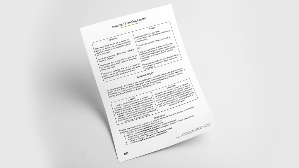 Strategic Planning Legend – Mission Increase – Learn