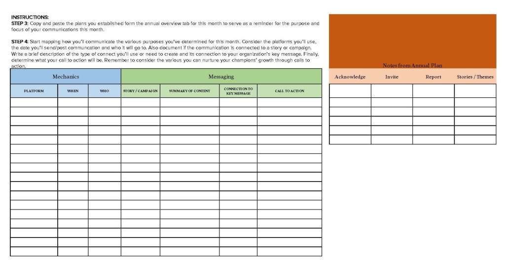 Communications Calendar – Mission Increase – Learn