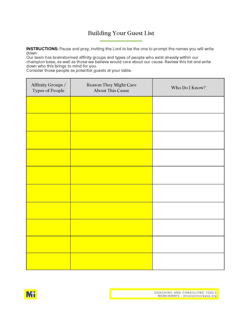 Coach the Host Guide Template – Mission Increase – Learn