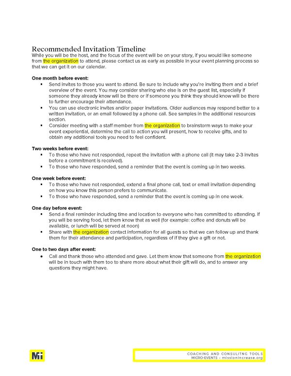 Coach the Host Guide Template – Mission Increase – Learn