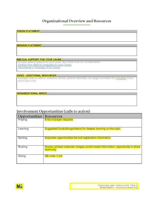 Coach the Host Guide Template – Mission Increase – Learn