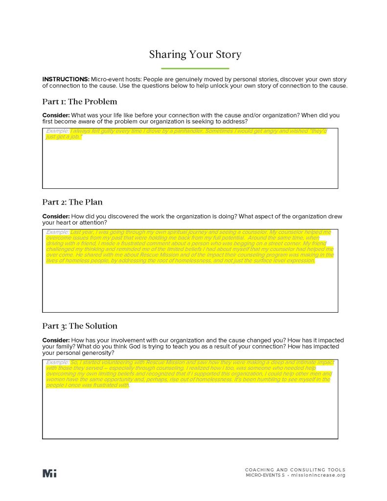 Coach the Host Guide Template – Mission Increase – Learn