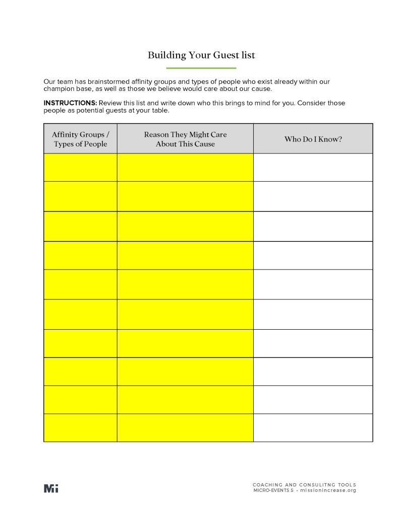 Coach the Host Guide Template – Mission Increase – Learn