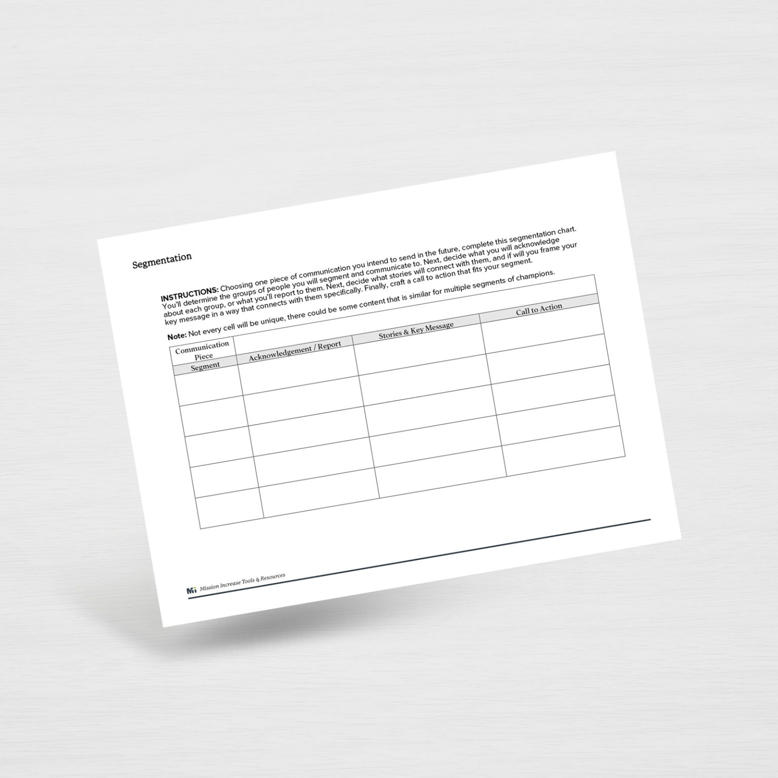 Communications Segmentation – Mission Increase – Learn