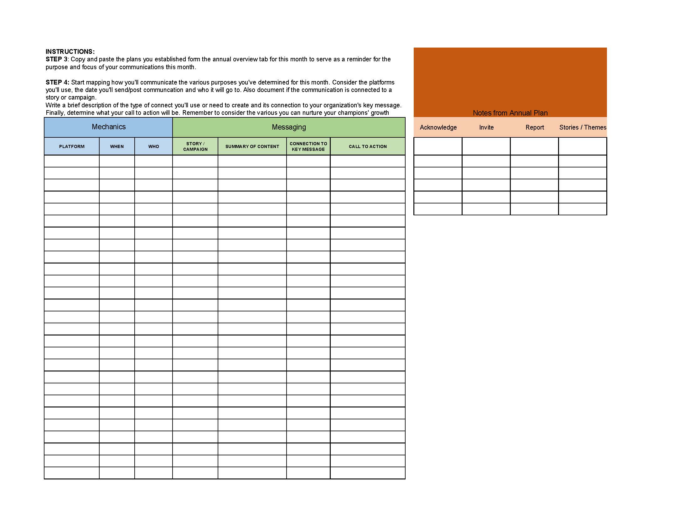 Communications Calendar – Mission Increase – Learn