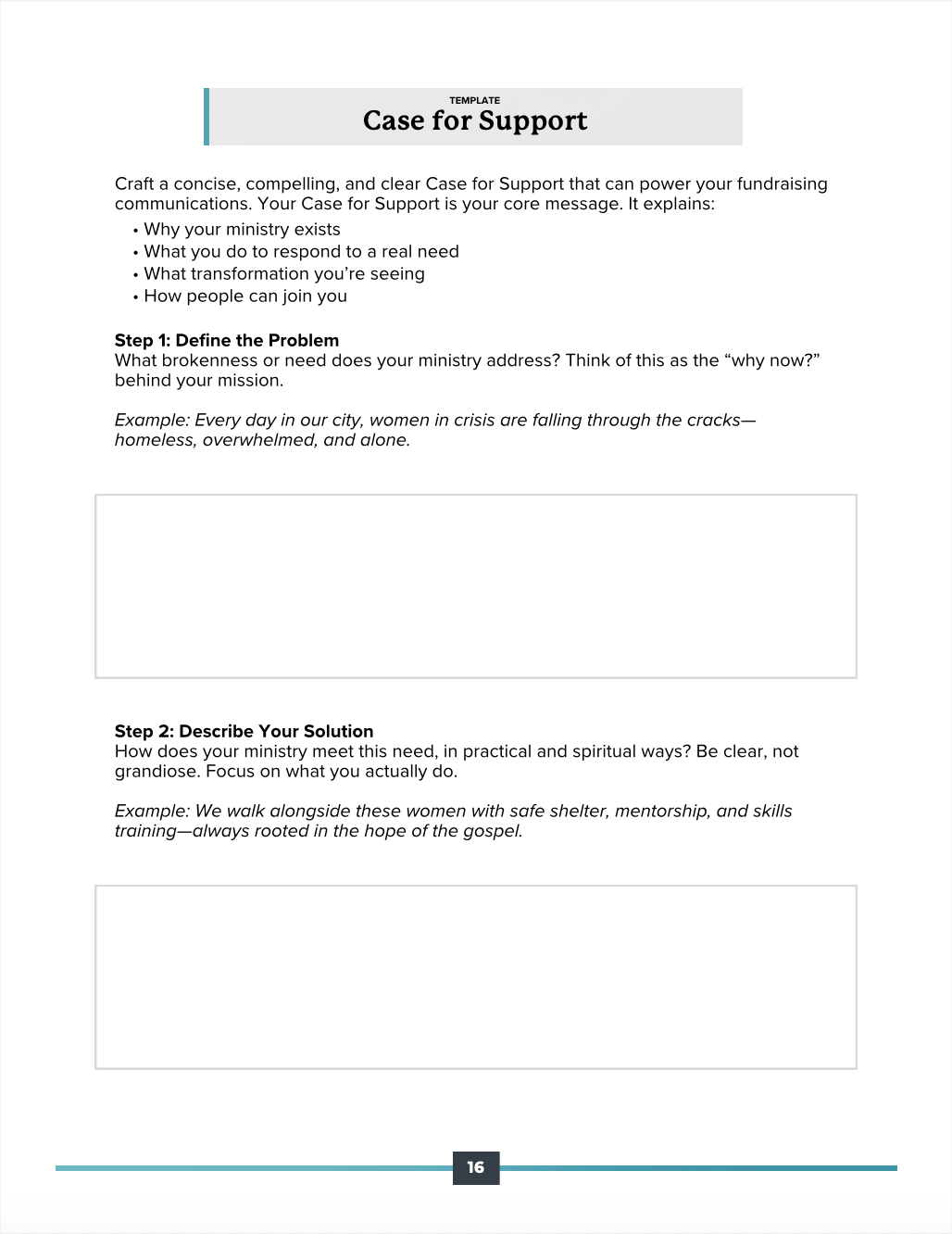 Case for Support Template – Mission Increase – Learn