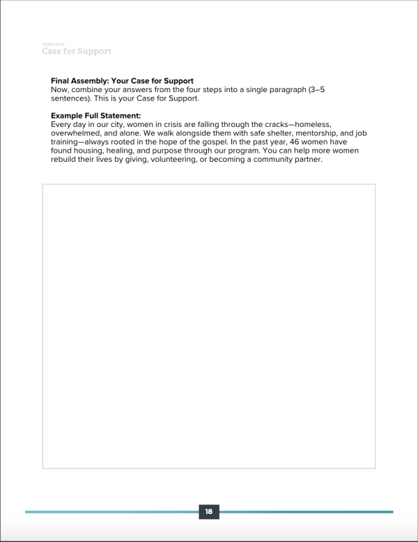 Case for Support Template – Mission Increase – Learn