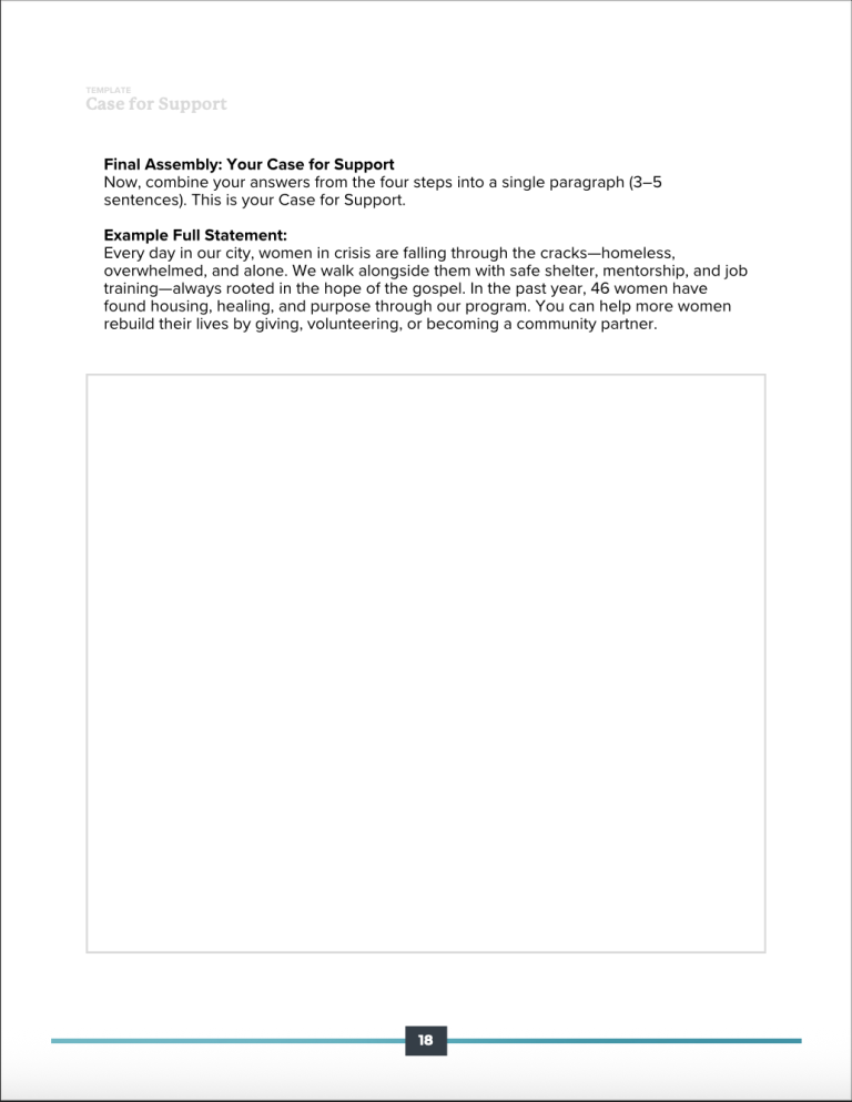 Case for Support Template – Mission Increase – Learn